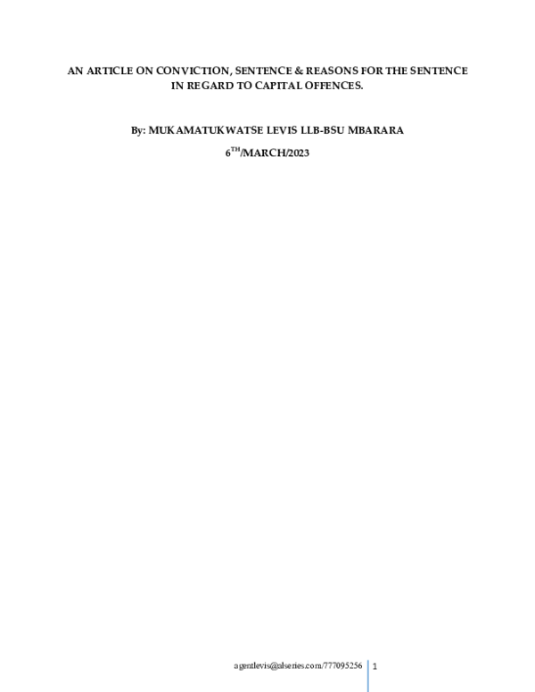 (DOC) law on conviction and sentencing guidelines