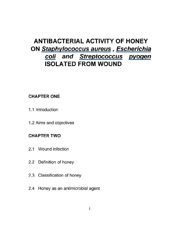 Pdf Antibacterial Activity Of Honey On Staphylococcus Aureus Escherichia Coli And