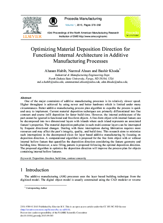 (PDF) Optimizing Material Deposition Direction for Functional Internal Architecture in Additive ...