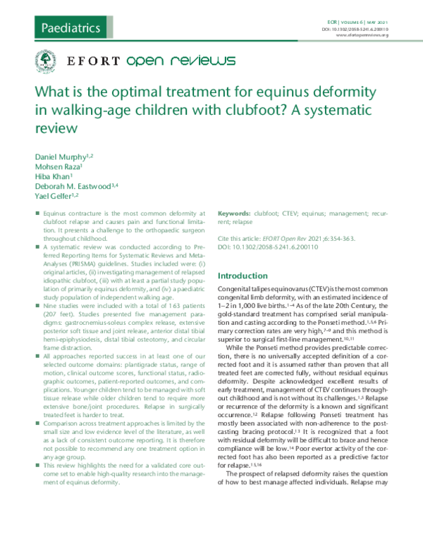 (PDF) What is the optimal treatment for equinus deformity in walking ...
