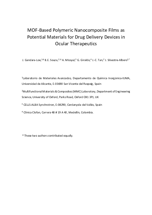 (PDF) MOF-Based Polymeric Nanocomposite Films as Potential Materials ...