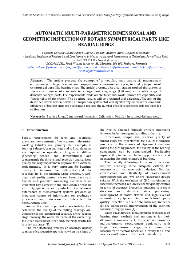 (PDF) Automatic Multi-Parametric Dimensional and Geometric Inspection of Rotary Symmetrical ...