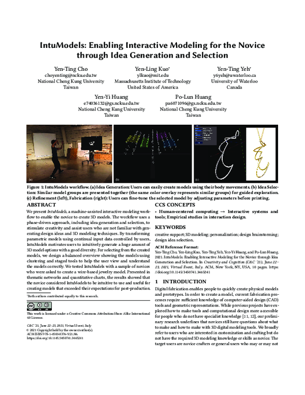 (PDF) IntuModels: Enabling Interactive Modeling for the Novice through ...