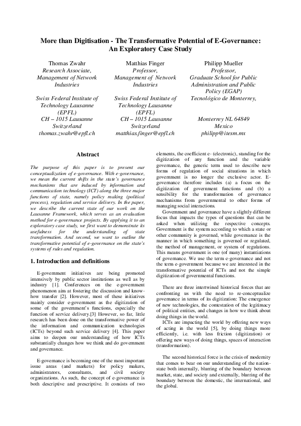 (PDF) More than Digitisation - The Transformative Potential of E ...