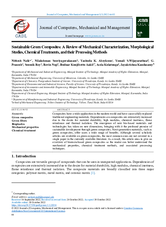 (PDF) Sustainable Green Composites: A Review of Mechanical ...
