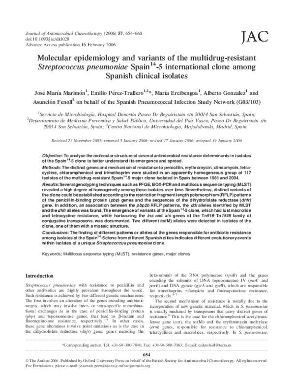 (PDF) Molecular epidemiology and variants of the multidrug-resistant ...