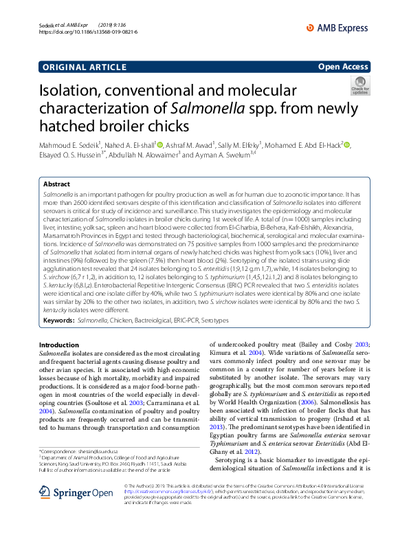 (PDF) Isolation, conventional and molecular characterization of ...