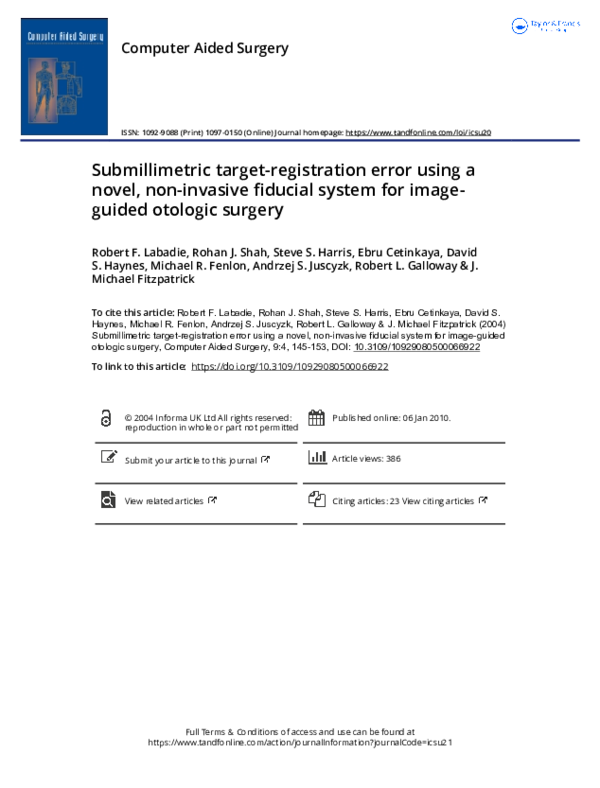 (PDF) Submillimetric target-registration error using a novel, non ...