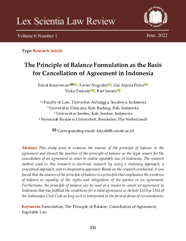 (PDF) The Principle of Balance Formulation as the Basis for ...