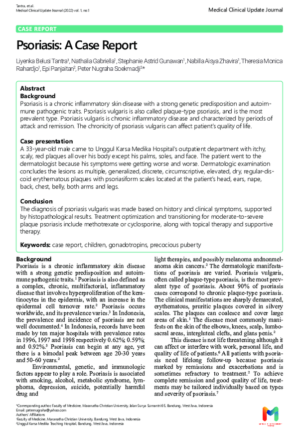 (PDF) Psoriasis: A Case Report