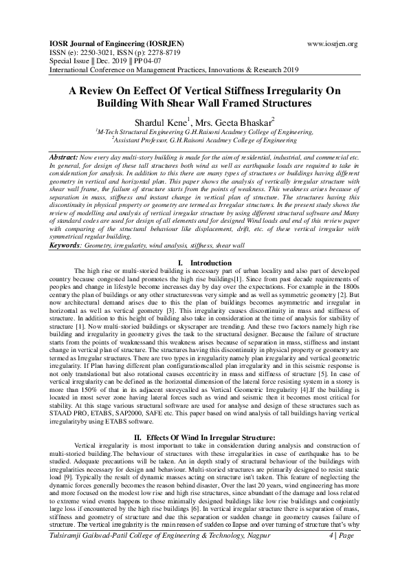 (PDF) A Review On Eeffect Of Vertical Stiffness Irregularity On ...