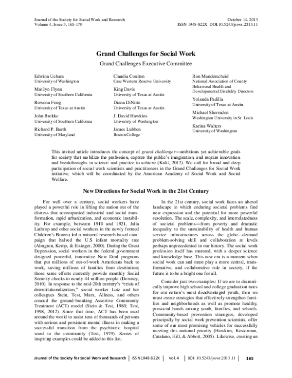 (PDF) Grand Challenges for Social Work