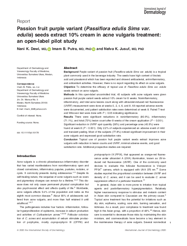 (PDF) Passion fruit purple variant ( Passiflora edulis Sims var. edulis ) seeds extract 10% ...