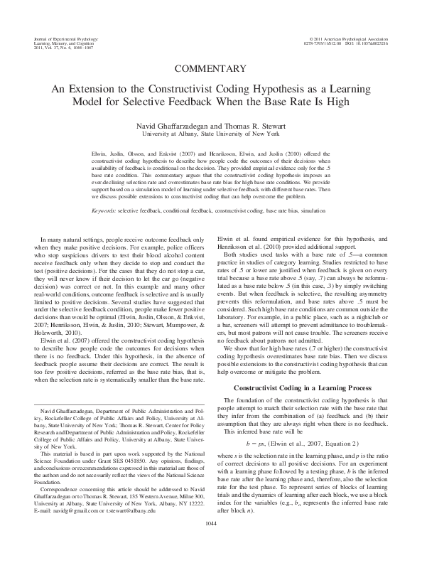 (PDF) An extension to the constructivist coding hypothesis as a ...