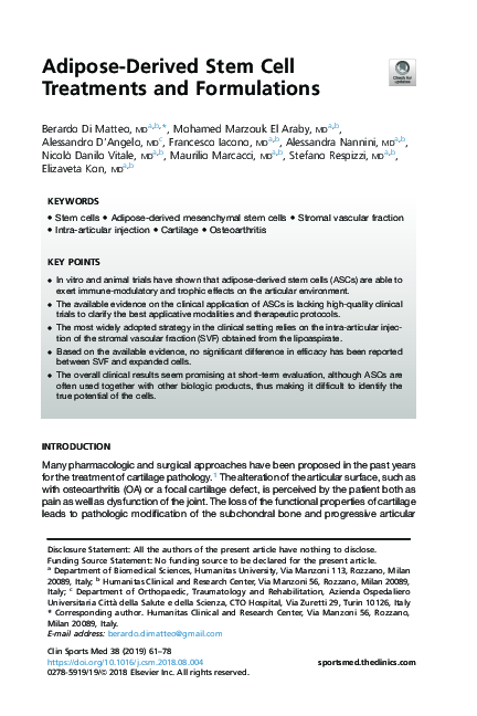 (PDF) Adipose-Derived Stem Cell Treatments and Formulations