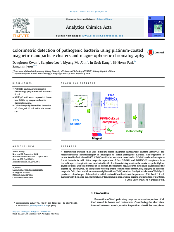 (PDF) Colorimetric detection of pathogenic bacteria using platinum-coated magnetic nanoparticle ...
