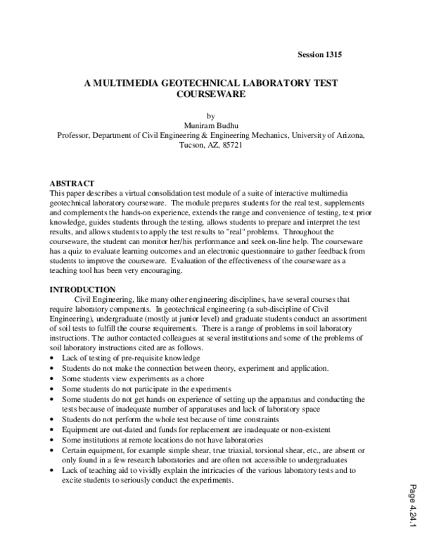 (PDF) Interactive Multimedia Geotechnical Courseware