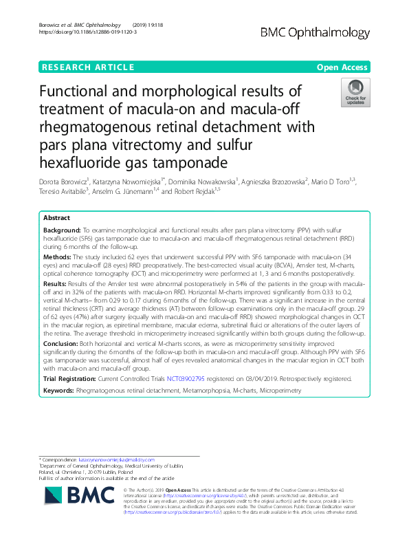 (PDF) Functional and morphological results of treatment of macula-on ...