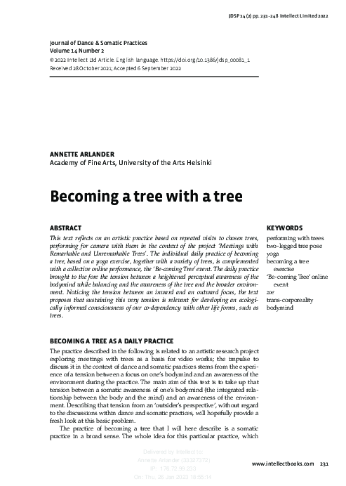(PDF) Becoming a tree with a tree