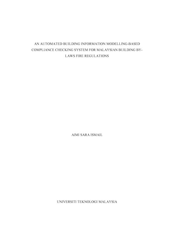 (PDF) An automated building information modelling-based compliance checking system for Malaysian ...