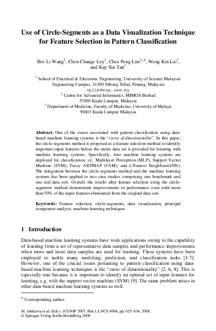 (PDF) Use of Circle-Segments as a Data Visualization Technique for Feature Selection in Pattern ...