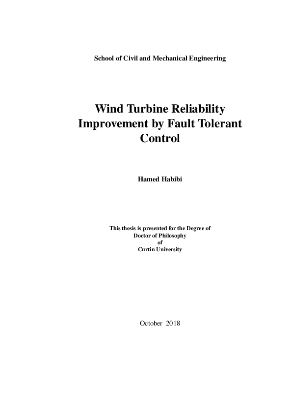 Pdf Wind Turbine Reliability Improvement By Fault Tolerant Control