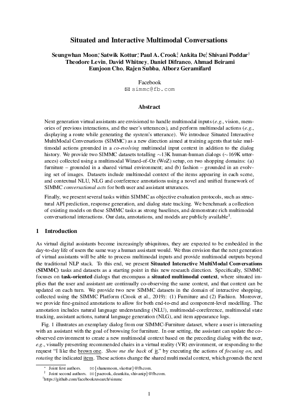 (PDF) Situated and Interactive Multimodal Conversations