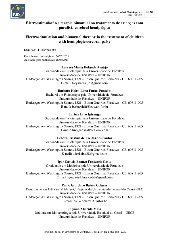 (PDF) Eletroestimulação e terapia bimanual no tratamento de crianças ...