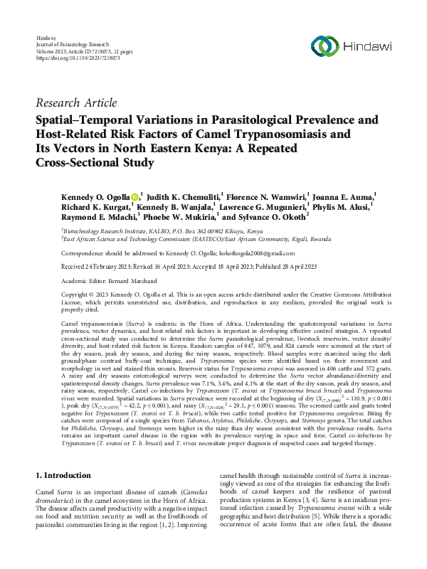 (PDF) Spatial–Temporal Variations in Parasitological Prevalence and Host-Related Risk Factors of ...