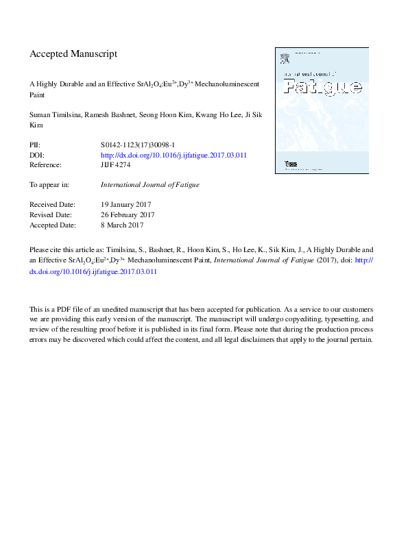 (PDF) A life-time reproducible mechano-luminescent paint for the ...