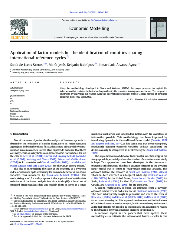 (PDF) Application of factor models for the identification of countries ...