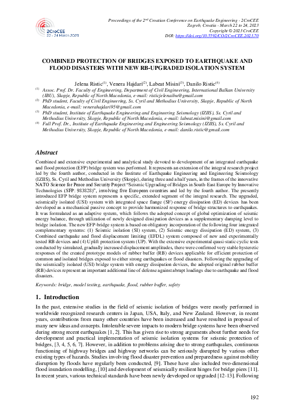 (PDF) Combined Protection of Bridges Exposed to Earthquake and Flood ...