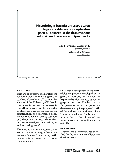 (PDF) Methodology for Design of Hypermedia Educative Documents, based on Graph Structures ...