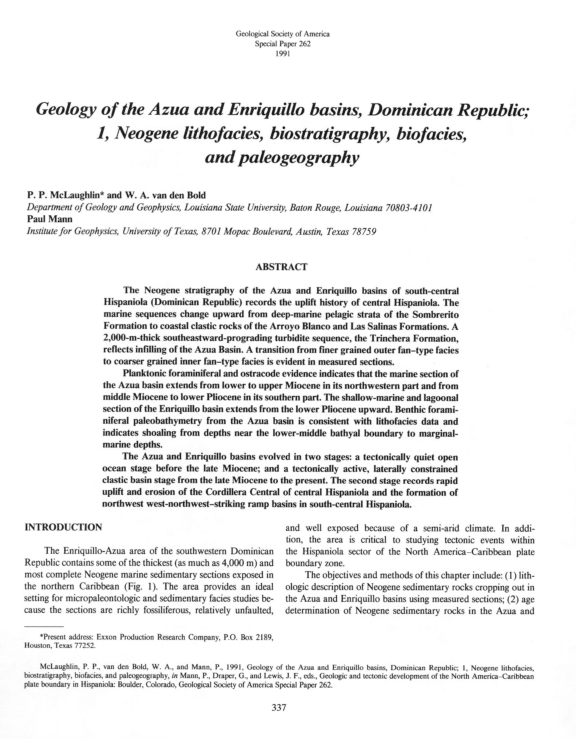 (PDF) Geology of the Azua and Enriquillo basins, Dominican Republic; 1 ...