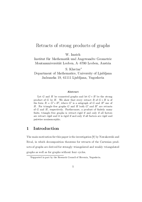 (PDF) Retracts of strong products of graphs | Wilfried Imrich ...