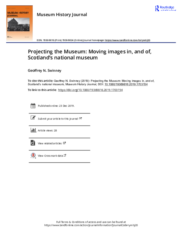 (PDF) Projecting the Museum: Moving images in, and of, Scotland’s ...