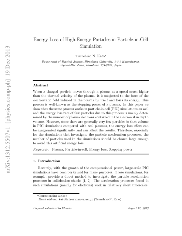 Energy Loss of High-Energy Particles in Particle-in-Cell Simulation