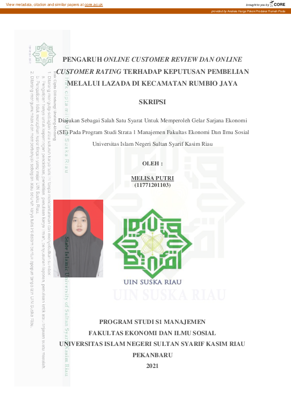 (PDF) Pengaruh Online Customer Review Dan Online Customer Rating Terhadap Keputusan Pembelian ...