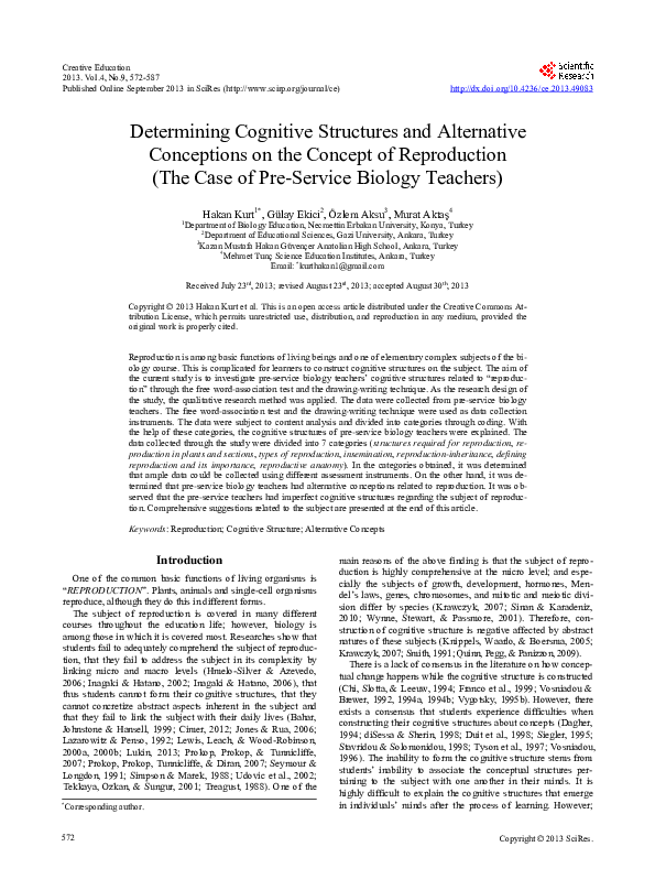(PDF) Determining Cognitive Structures and Alternative Conceptions on the Concept of ...