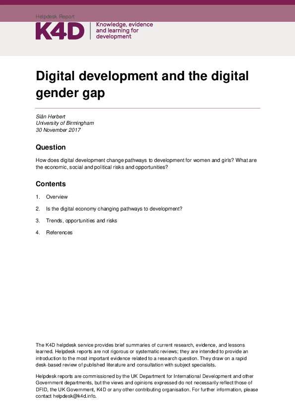 (PDF) Digital Development and the Digital Gender Gap