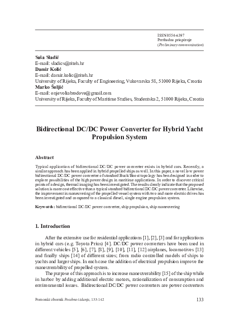 (PDF) Bidirectional DC/DC Power Converter for Hybrid Yacht Propulsion System | Marko Šuljić ...