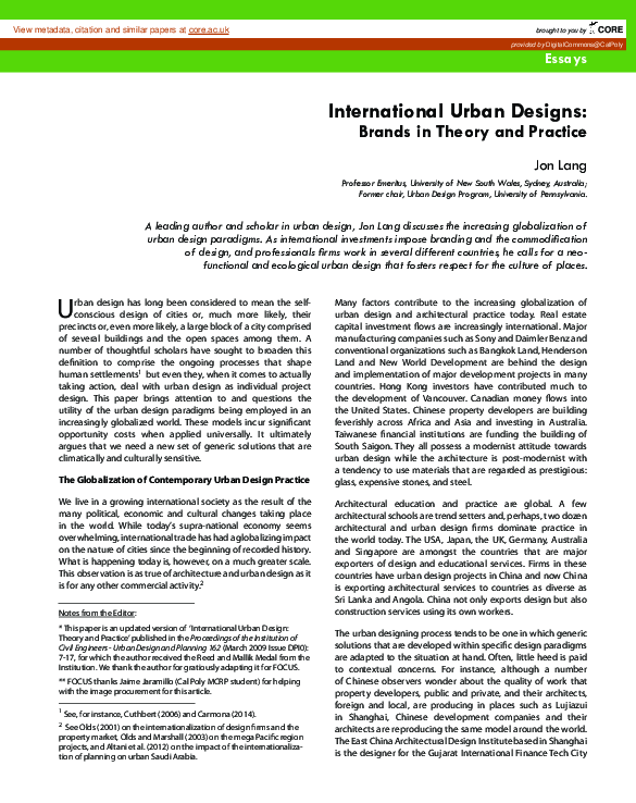 (PDF) International Urban Designs: Brands in Theory and Practice