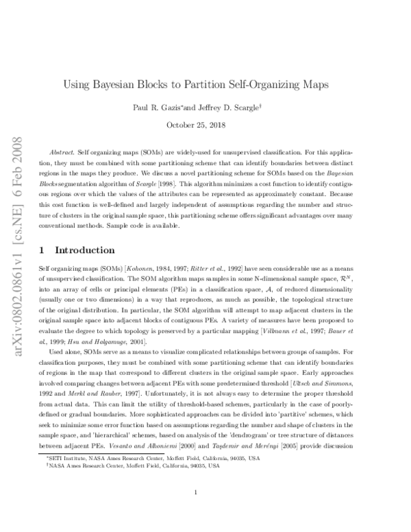 (PDF) Using Bayesian Blocks to Partition Self-Organizing Maps