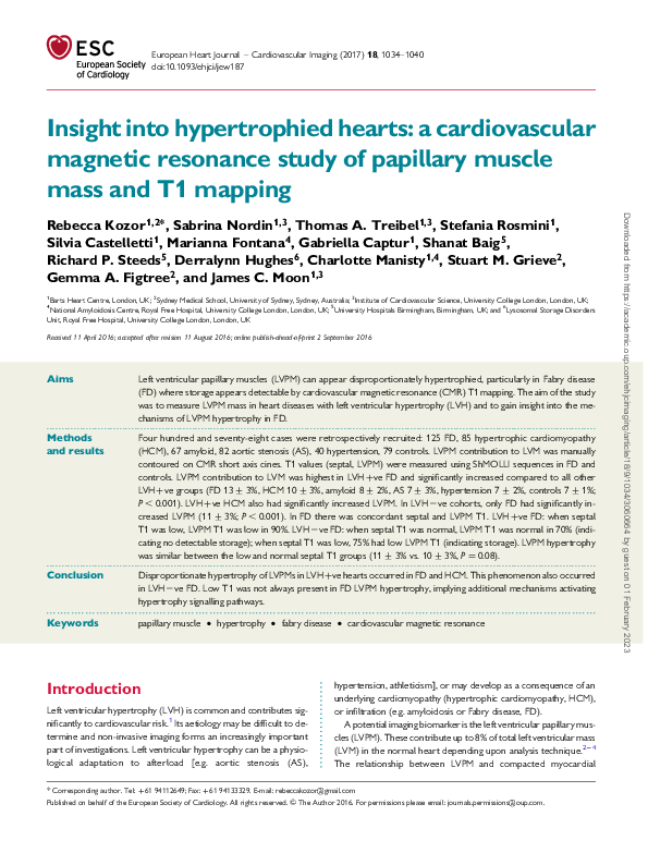 (PDF) Insight into hypertrophied hearts: a cardiovascular magnetic ...