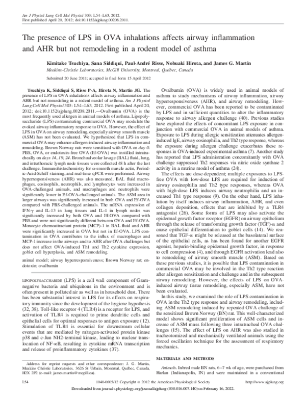 (PDF) The presence of LPS in OVA inhalations affects airway ...