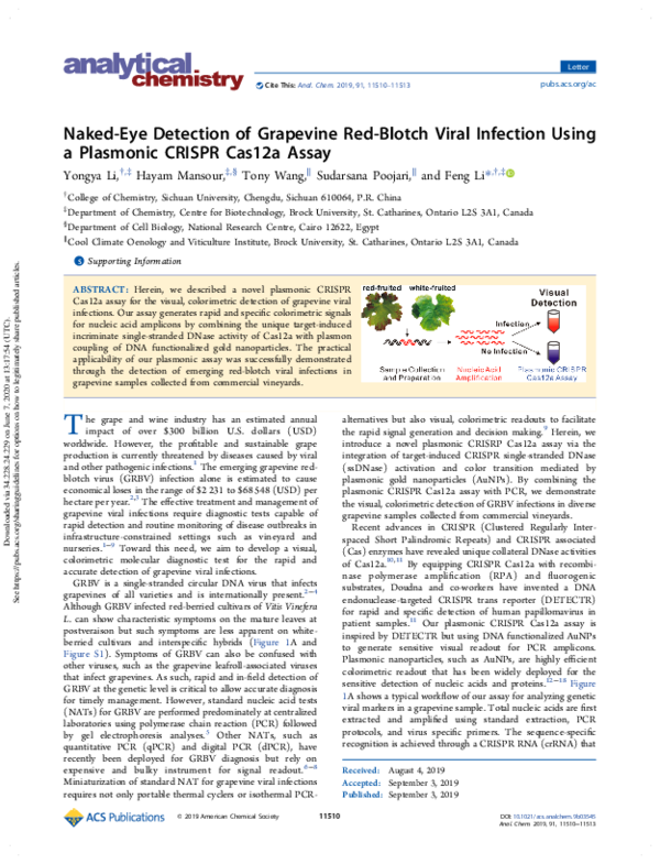 (PDF) Naked-Eye Detection of Grapevine Red-Blotch Viral Infection Using a Plasmonic CRISPR ...