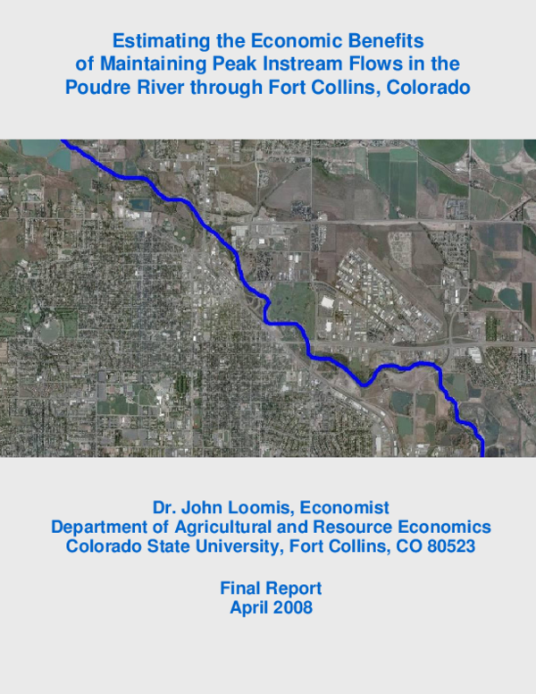 (PDF) Estimating the Economic Benefits of Maintaining Peak Instream ...