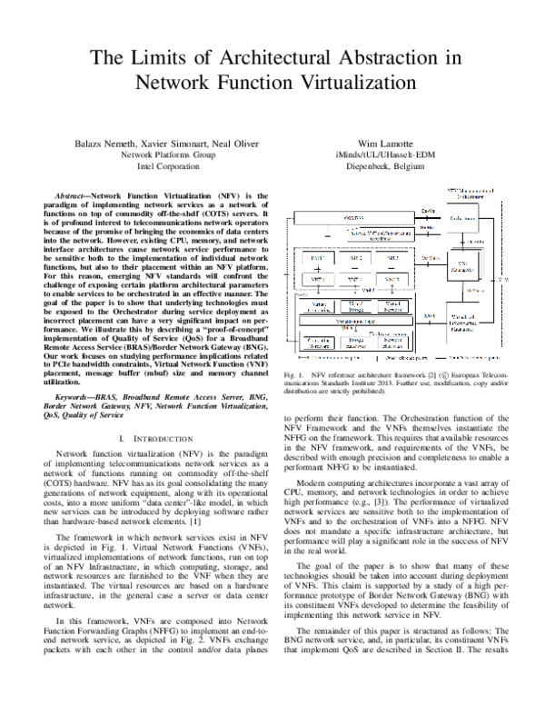 (PDF) The limits of architectural abstraction in network function virtualization | Neal Oliver ...