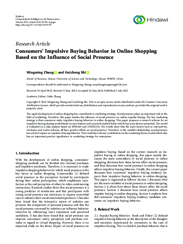 (PDF) Consumers’ Impulsive Buying Behavior in Online Shopping Based on ...