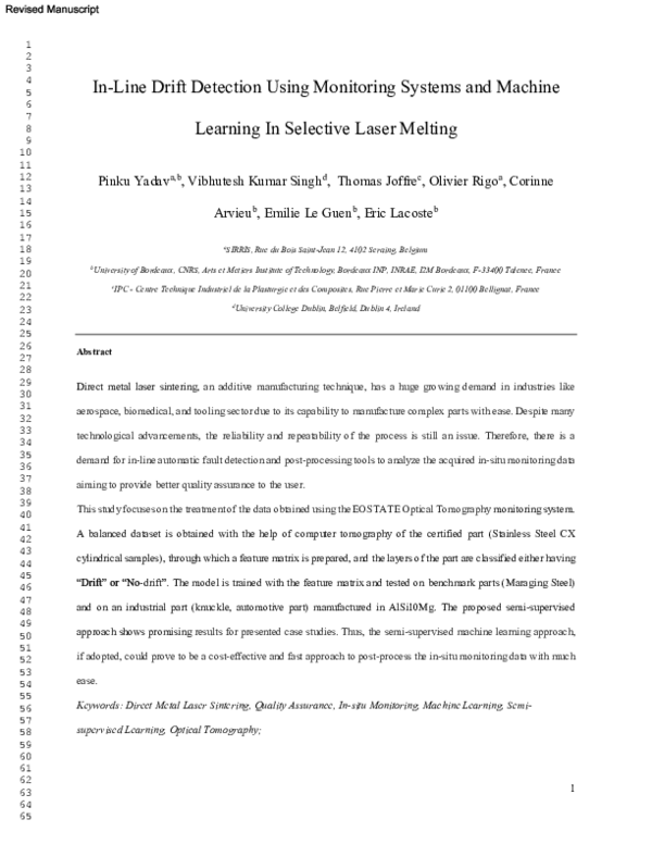 Pdf Inline Drift Detection Using Monitoring Systems And Machine